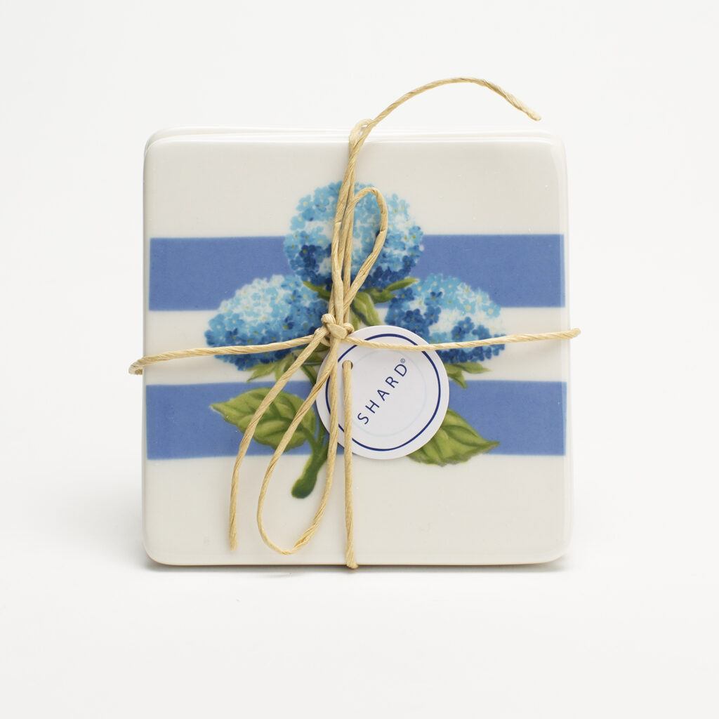 4 Piece Coaster Set - Hydrangea (QTY 6 Sets of 4 Coasters) | Shard at Home